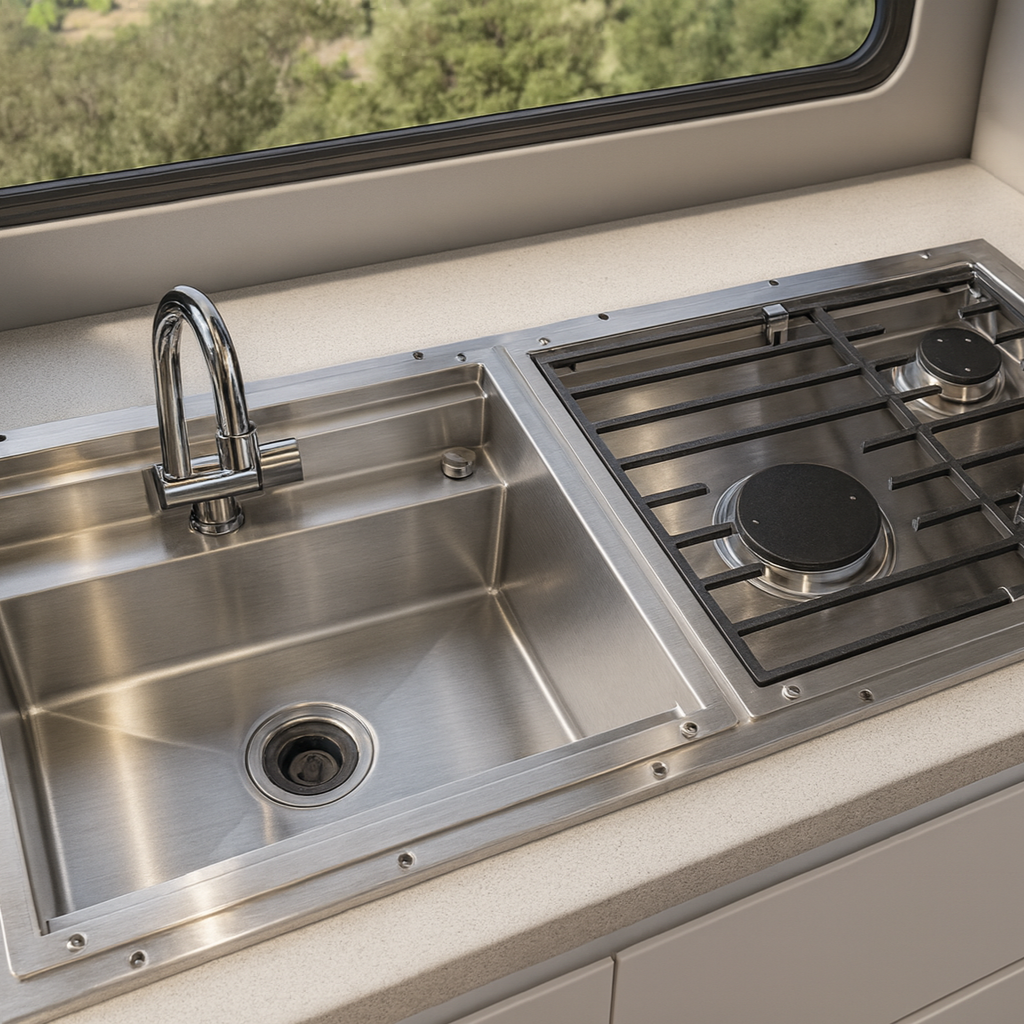 Hitch Kitchen Insert with Sink, Dual Burners & Water Pump – HitchFire